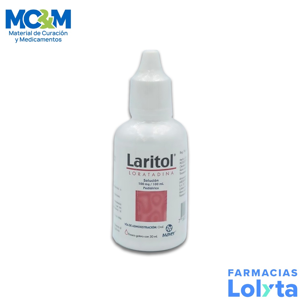 LORATADINA SOL ORAL 100MG/100ML FCO GOTERO C/30ML LARITOL PEDIATRICO ...